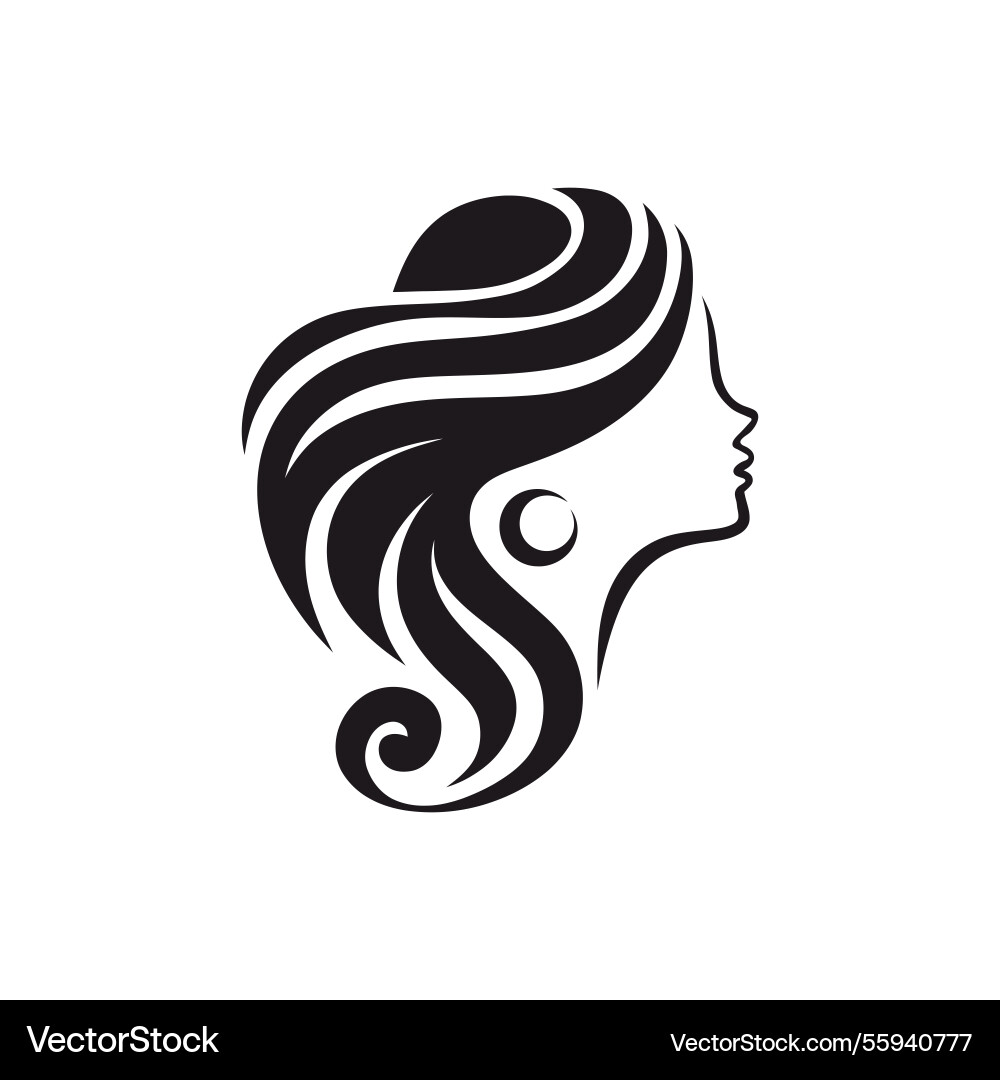 Minimalist of a womans profile Royalty Free Vector Image