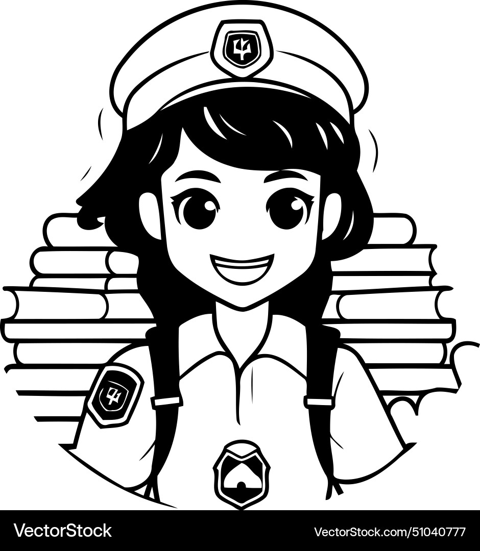 Nurse with stack of books in the circle Royalty Free Vector