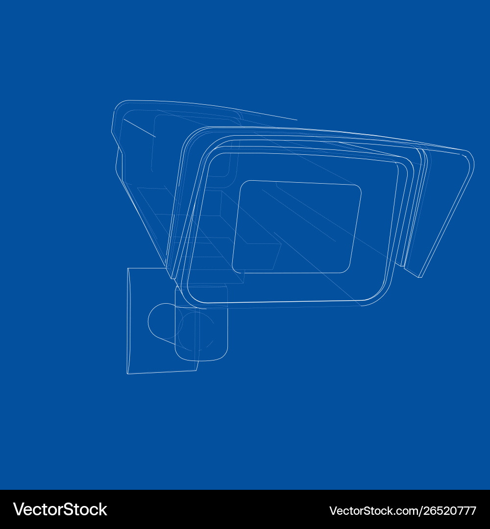 Outline cctv camera security Royalty Free Vector Image