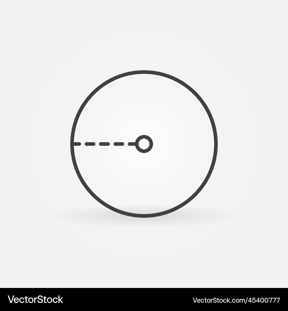 Radius of a circle concept linear icon or sign Vector Image