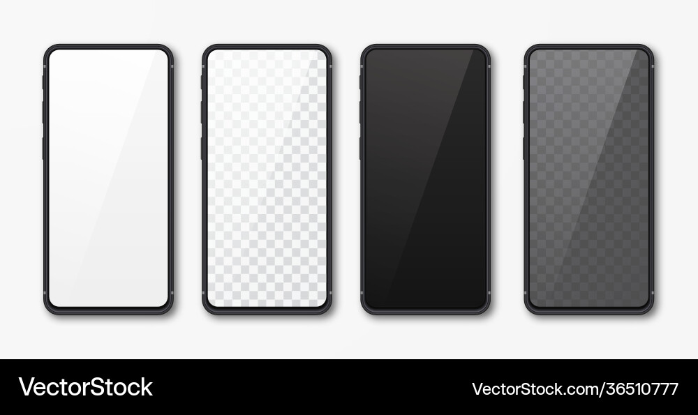 Realistic smartphone mock up set mobile phone Vector Image