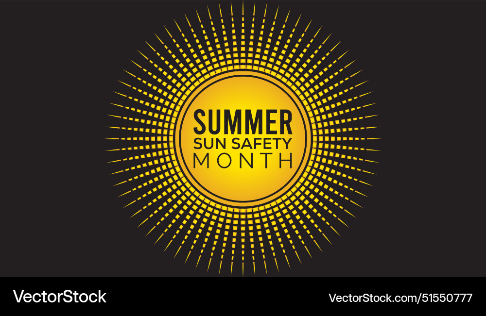 Summer sun safety month Royalty Free Vector Image