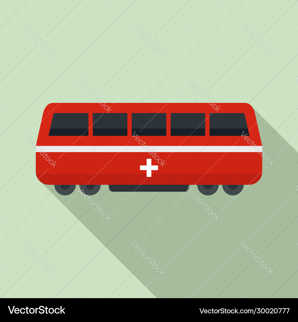 Swiss train icon flat style Royalty Free Vector Image