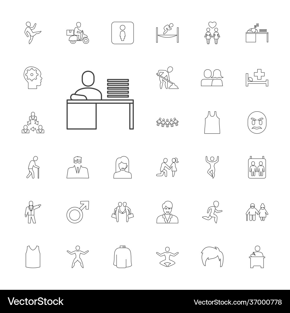 33 man icons Royalty Free Vector Image - VectorStock
