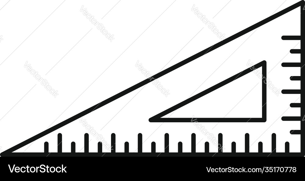 Angle ruler icon outline style Royalty Free Vector Image