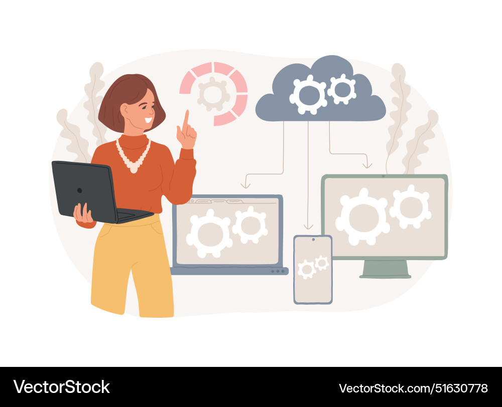 Cloud management isolated concept Royalty Free Vector Image