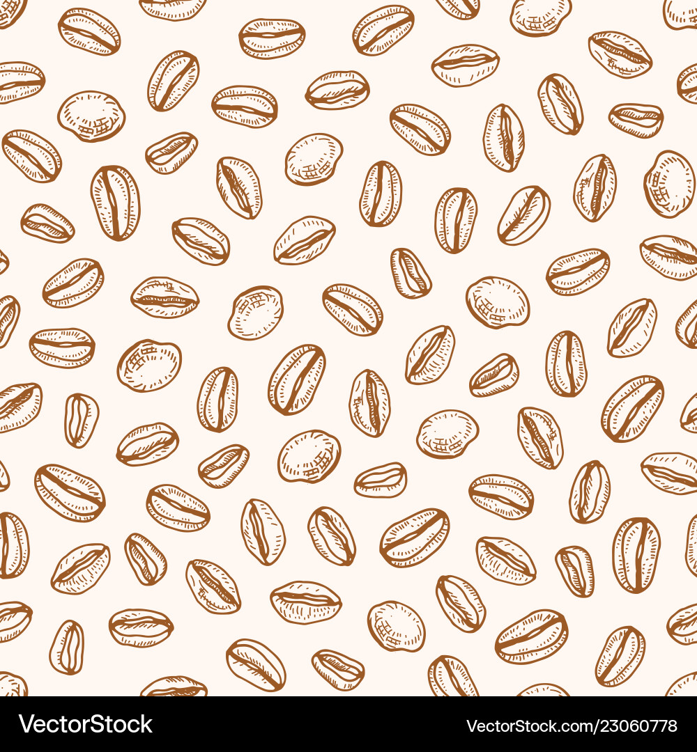 Coffee Bean Seamless Pattern Royalty Free Vector Image