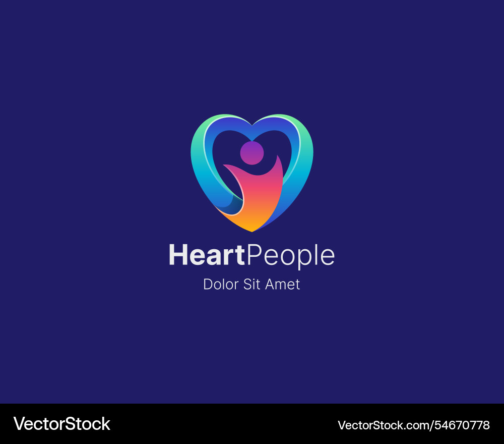 Colorful love people logo gradient Royalty Free Vector Image