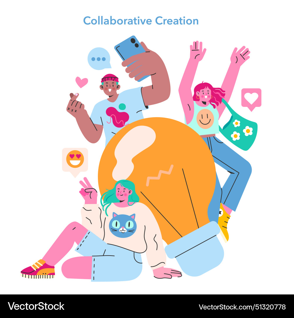 Content creation flat Royalty Free Vector Image