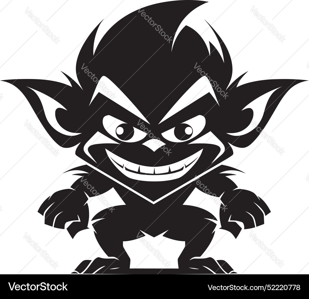 Creepycreature full body goblin symbol Royalty Free Vector