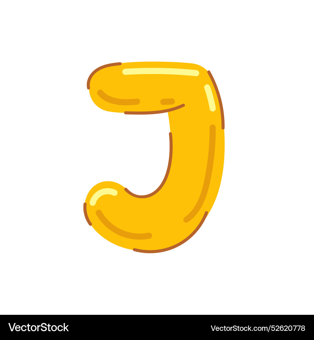 Cute letter j cartoon font Royalty Free Vector Image
