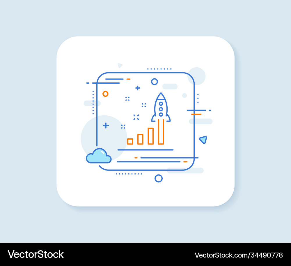 Development plan line icon launch startup Vector Image