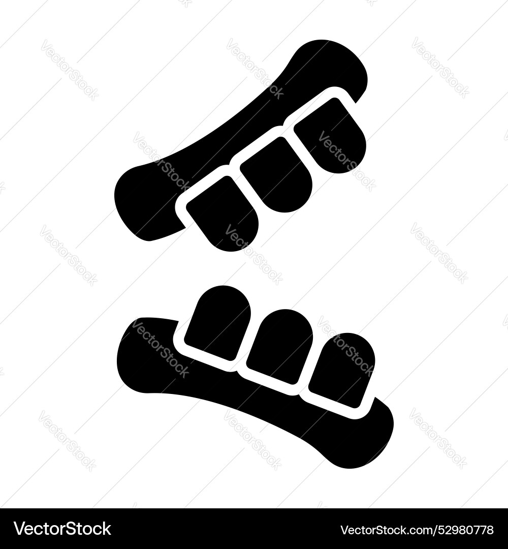 False jaw icon set prosthetic denture teeth Vector Image