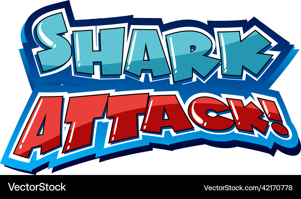 Font design for shark attack Royalty Free Vector Image