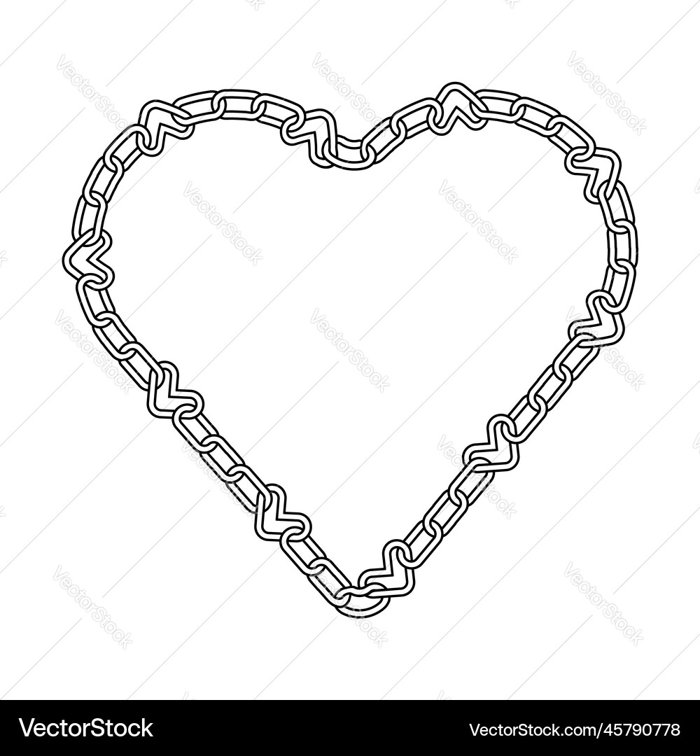 Heart shape frame hand drawn linear made Vector Image