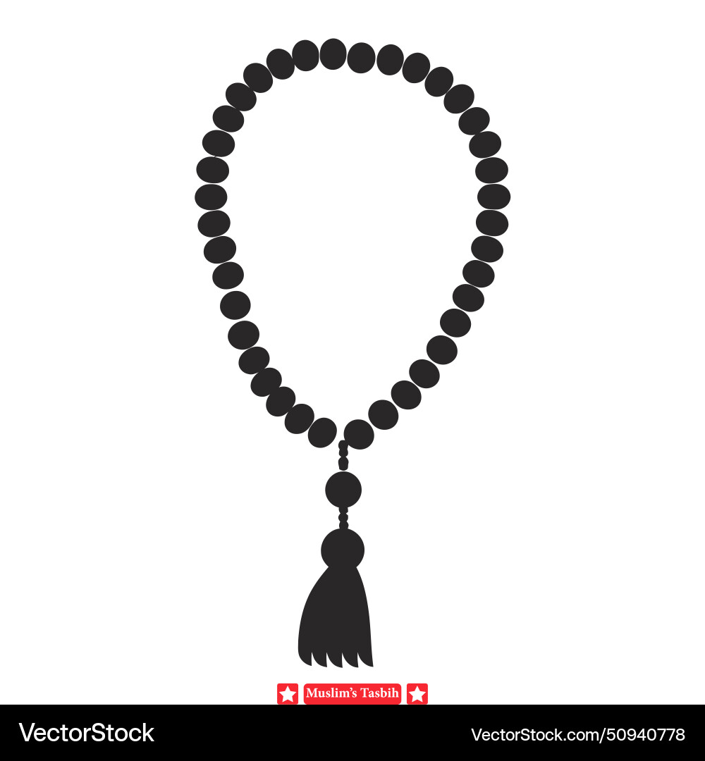 Inspiring tasbih silhouette designs symbolic Vector Image