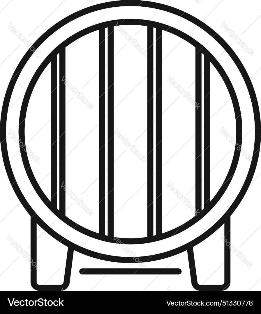 Minimalist black and white line art barrel Vector Image