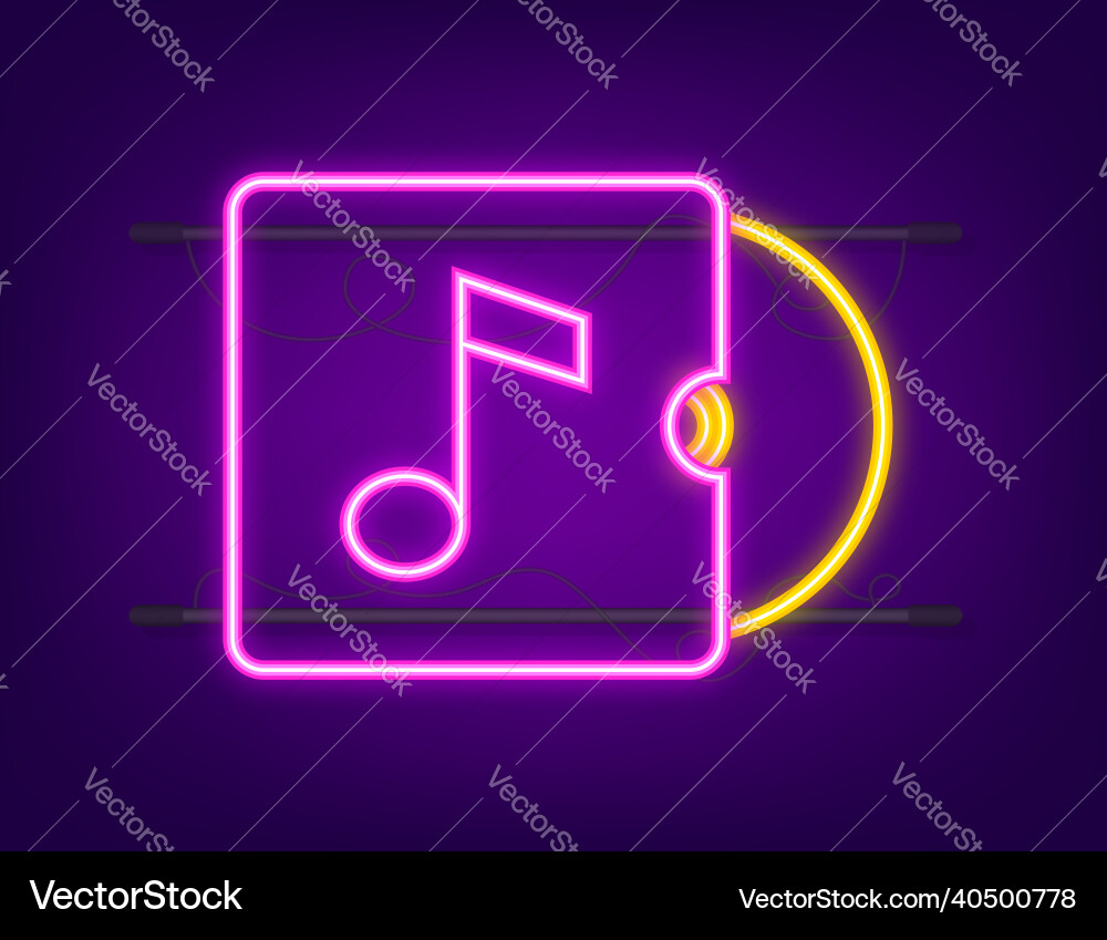 Music neon icon in flat style voice – Royalty-Free Vector | VectorStock