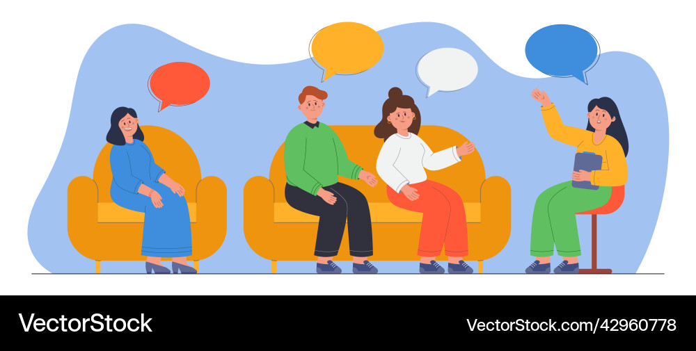 People on group psychotherapy session flat Vector Image