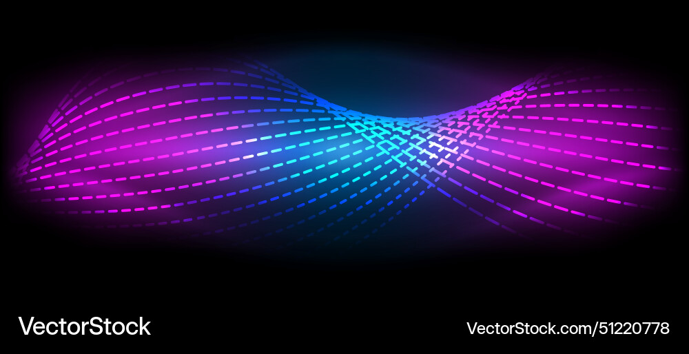 Purple and violet wave with dots on dark Vector Image