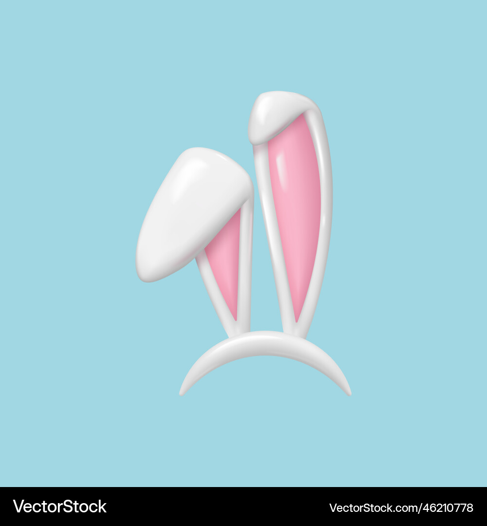 Rabbit ears realistic 3d Royalty Free Vector Image