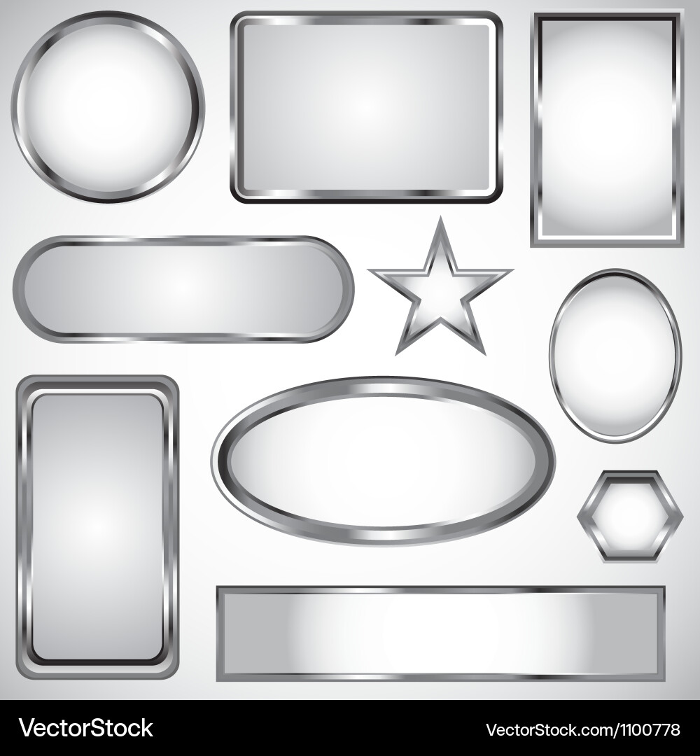 Silver label collection Royalty Free Vector Image