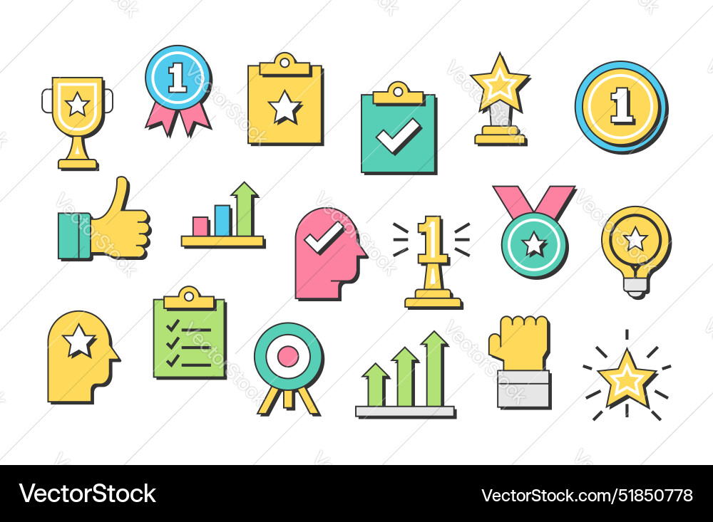 Success related objects Royalty Free Vector Image