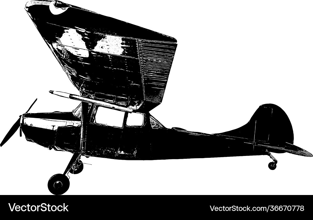 Vintage military reconnaissance plane Royalty Free Vector