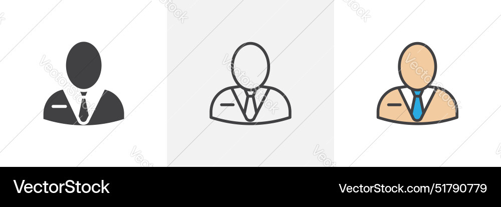 Admin icon set black filled and outlined style Vector Image