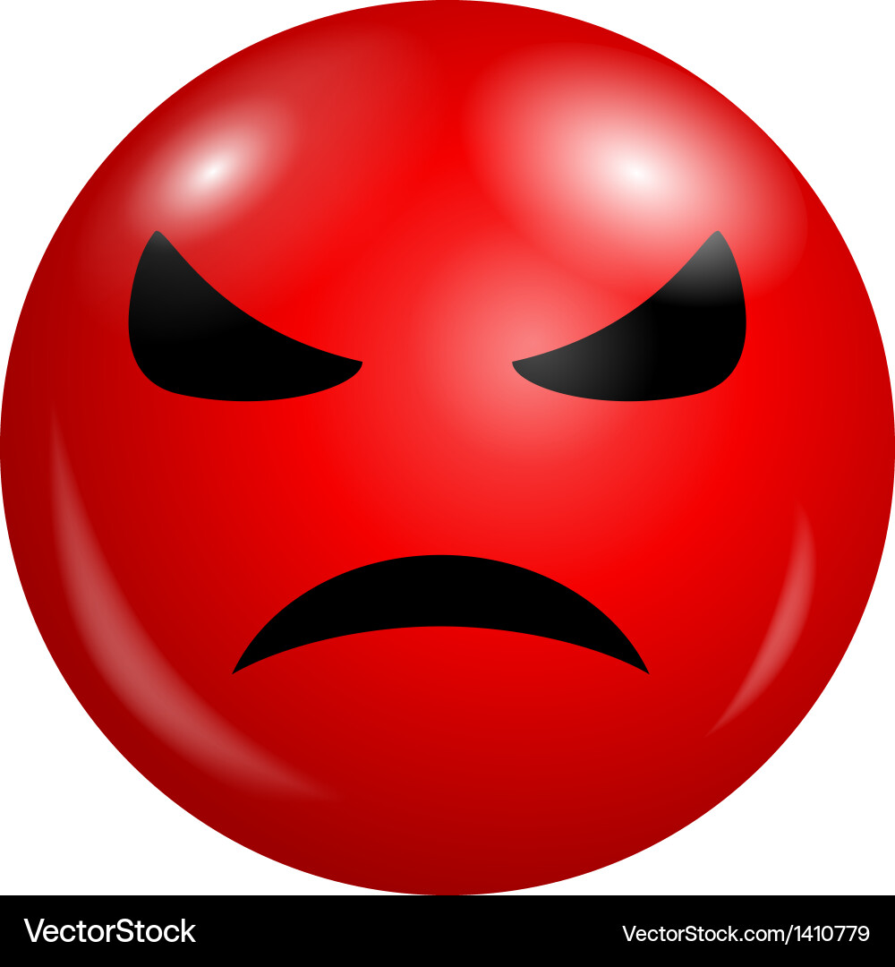 Angry Red Smiley Face Royalty Free Vector Image