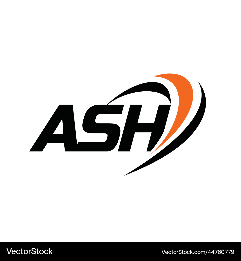 Ash monogram logo Royalty Free Vector Image - VectorStock