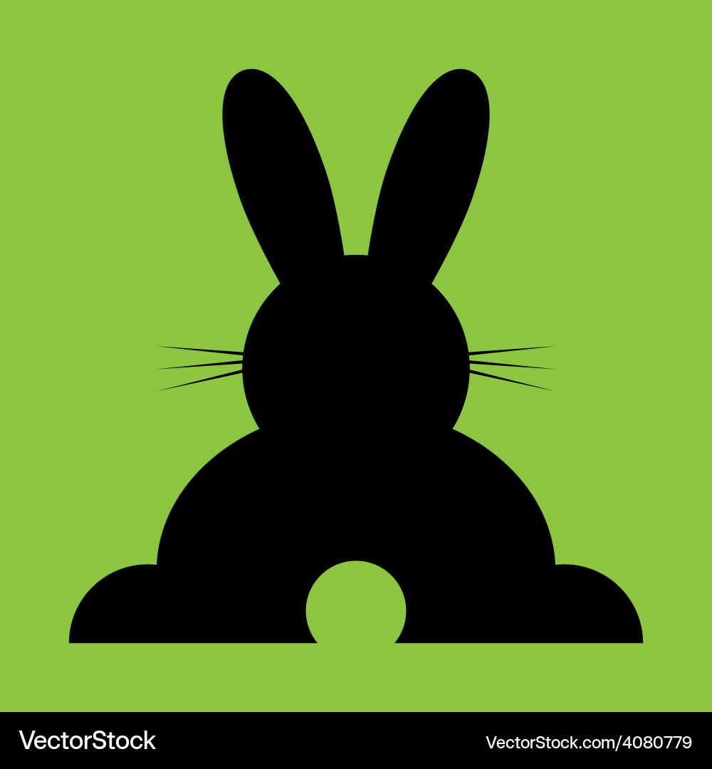 Black Easter Bunny Silhouette Royalty Free Vector Image