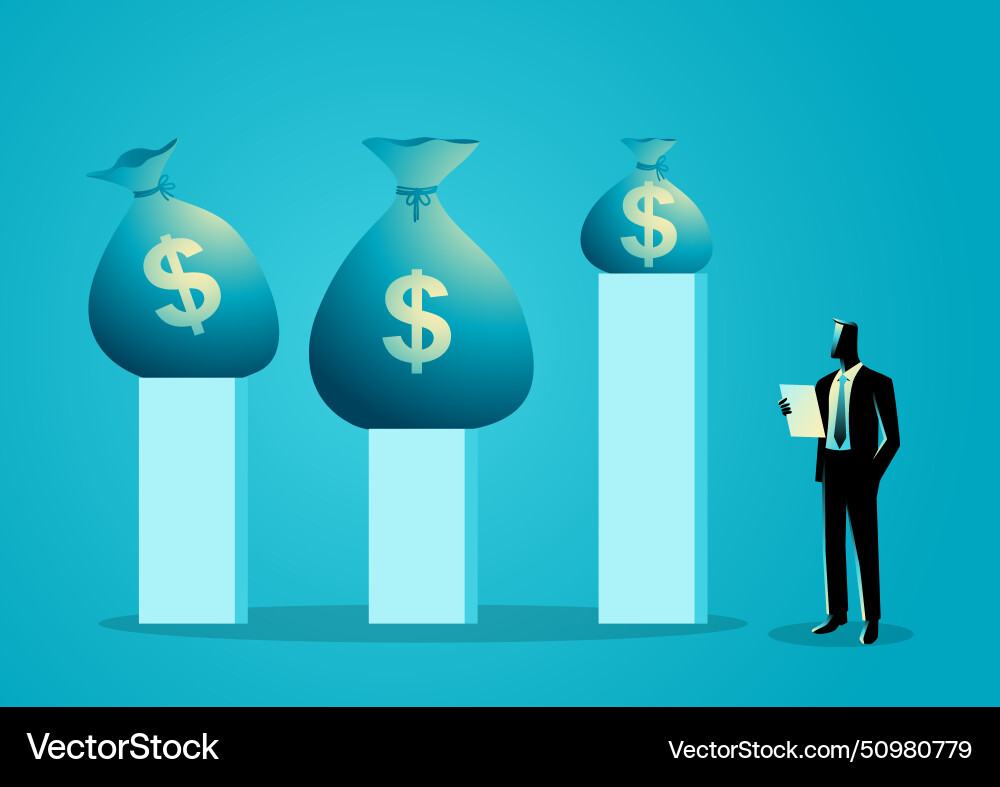 Business silhouette money bag equity Royalty Free Vector