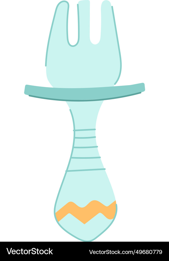Cutlery toddler fork cartoon Royalty Free Vector Image