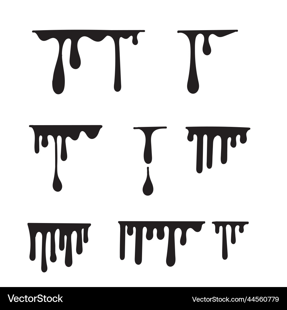 Hand drawn doodle black paint liquid drip Vector Image
