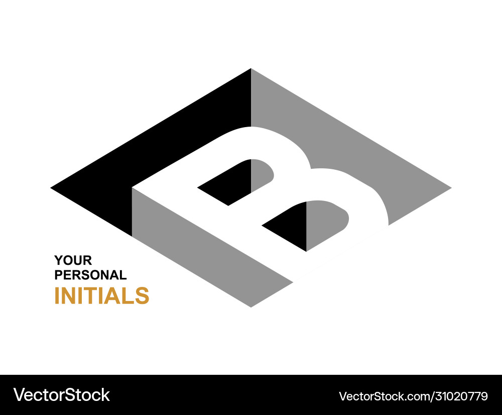 Isometric letter b template for creating logos Vector Image