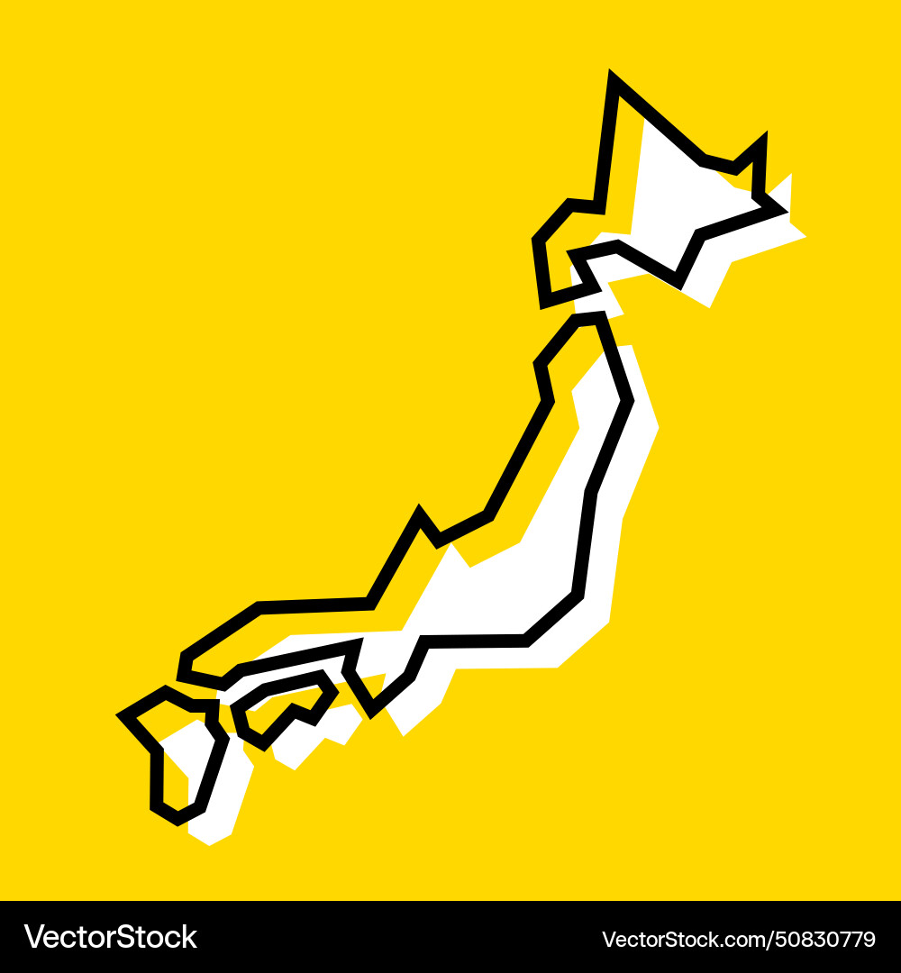 Japan simplified map Royalty Free Vector Image