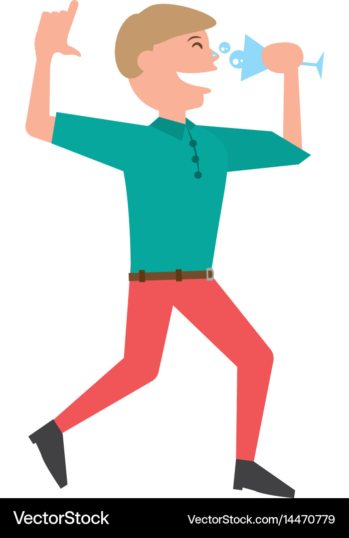 Man celebrating cartoon Royalty Free Vector Image