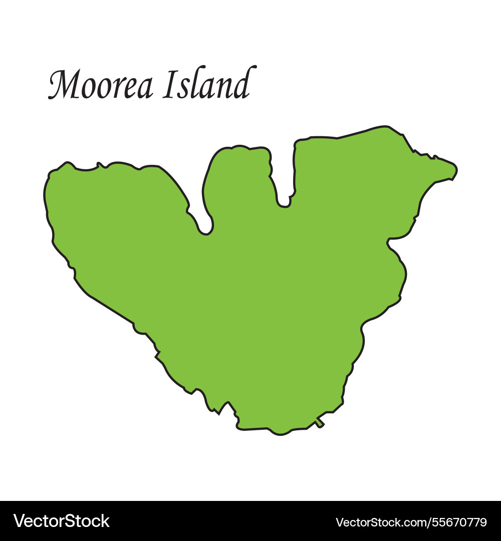 Map of moorea island area Royalty Free Vector Image