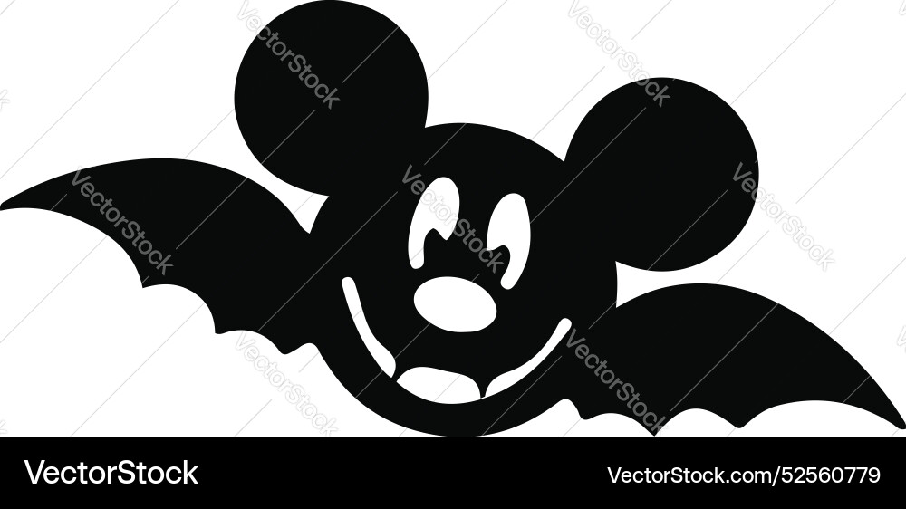 Mickey bat halloween boo Royalty Free Vector Image