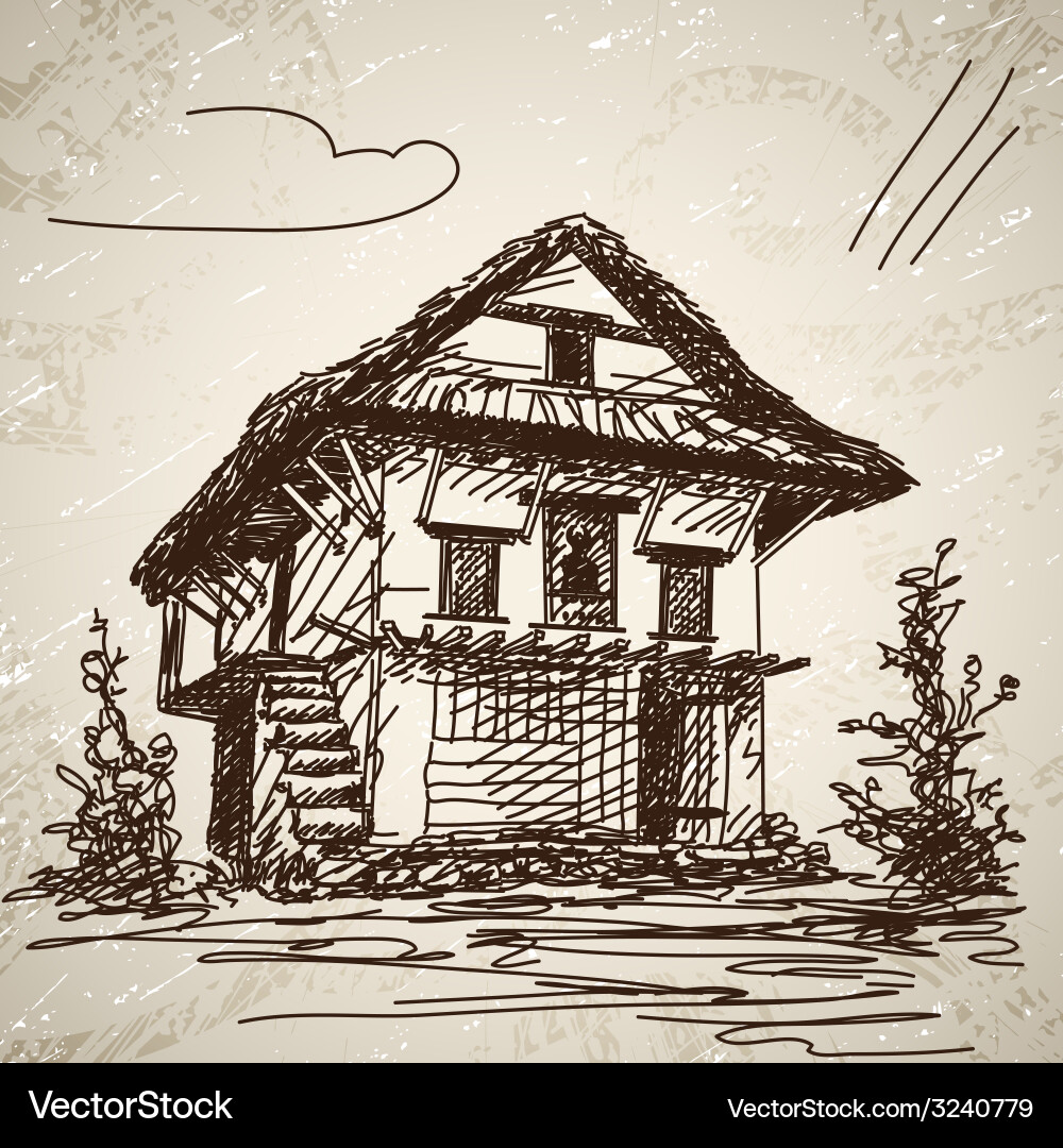 Nepali traditional house Royalty Free Vector Image