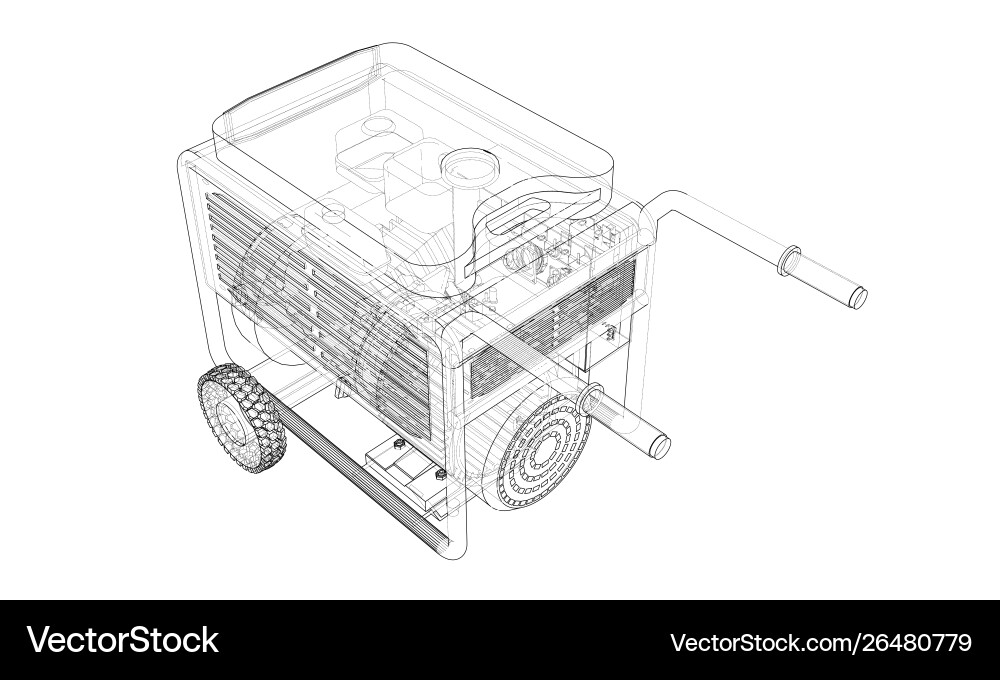 Outline portable gasoline generator Royalty Free Vector