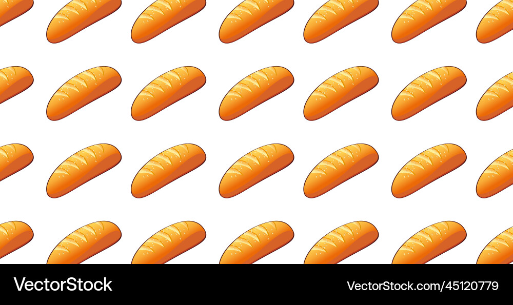 Panoramic pattern bread baguette bakery Royalty Free Vector