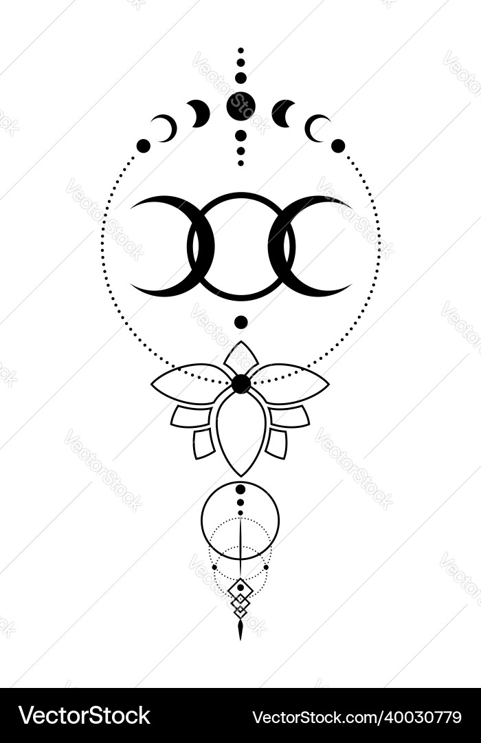 Triple Mond heilige Geometrie halb heidnische wicca
