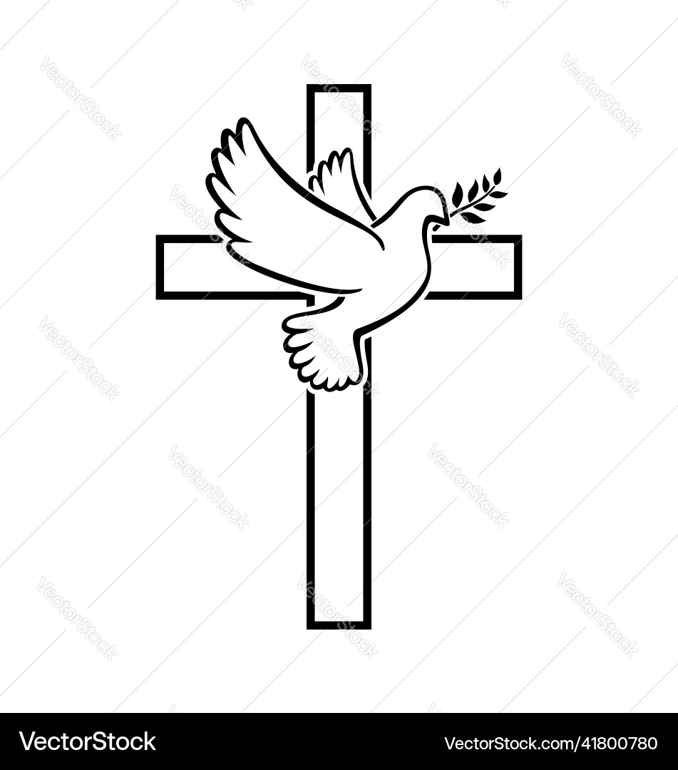 Christian Dove And Cross Clipart