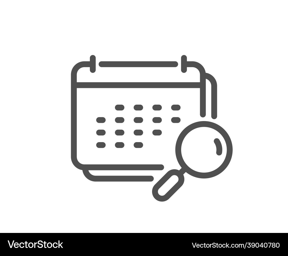 Calendar line icon annual planner sign Royalty Free Vector