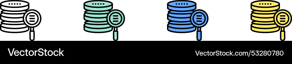 Data storage icon outline green blue and yellow Vector Image