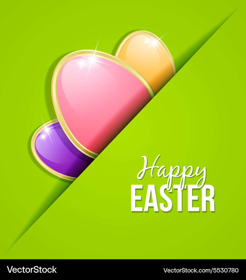 Easter eggs card template Royalty Free Vector Image