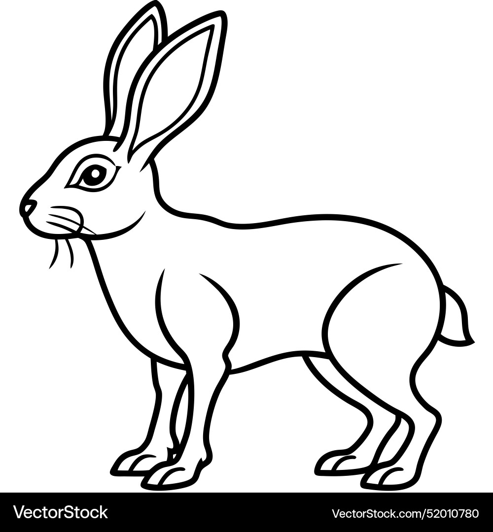 European hare stands icon Royalty Free Vector Image