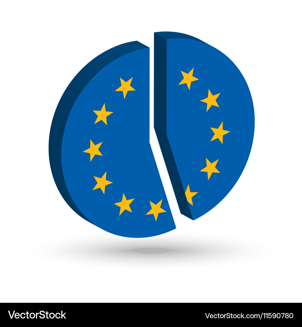 European union pie chart Royalty Free Vector Image